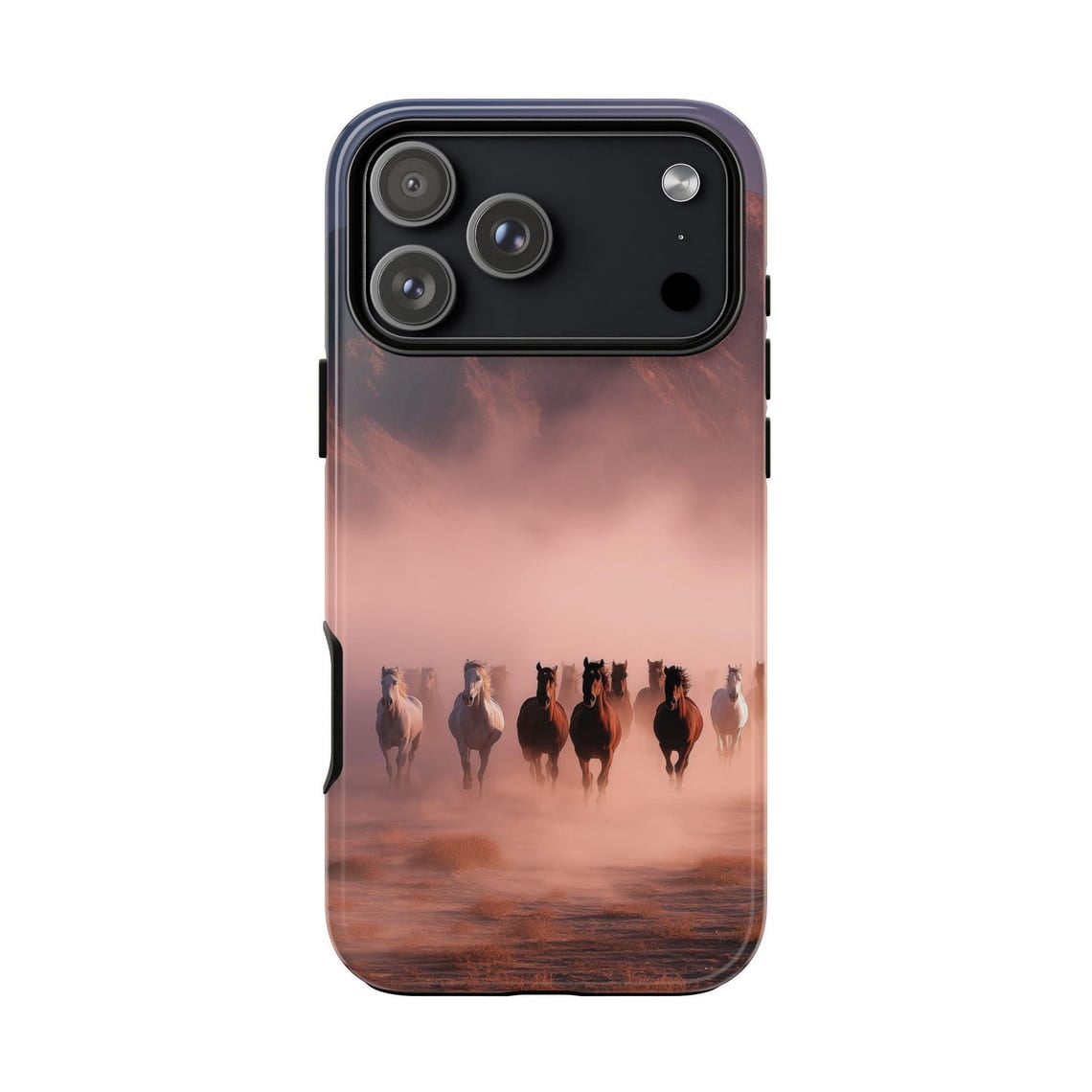Desert Herd of Horses Running Wild Scene Phone Case for iPhone 17 16 15 ...