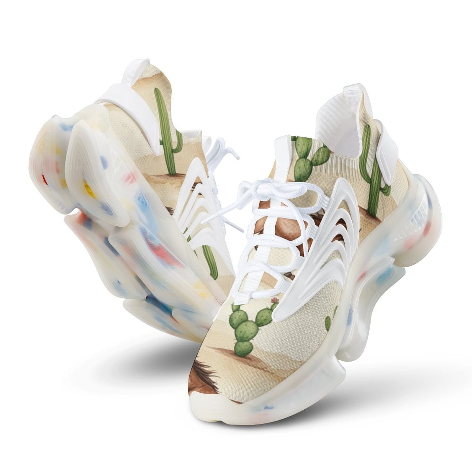 Desert Horses Cacti Print Walking Shoes for Men Woman Lightweight ...