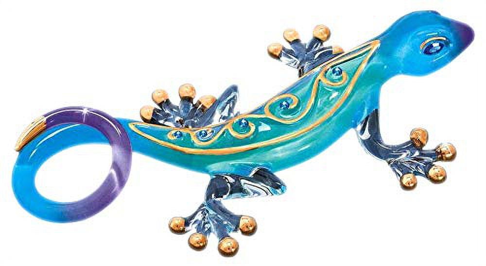 Desert Jewel Gecko Handcrafted Glass Figurine with 22k Gold Trim ...