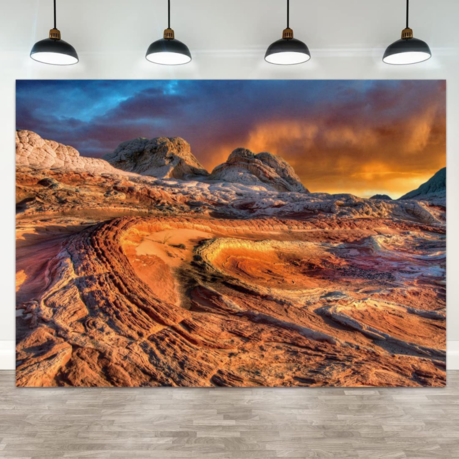 Desert Landscape Backdrop Wavy Sandstone Rock Formation Mountain ...