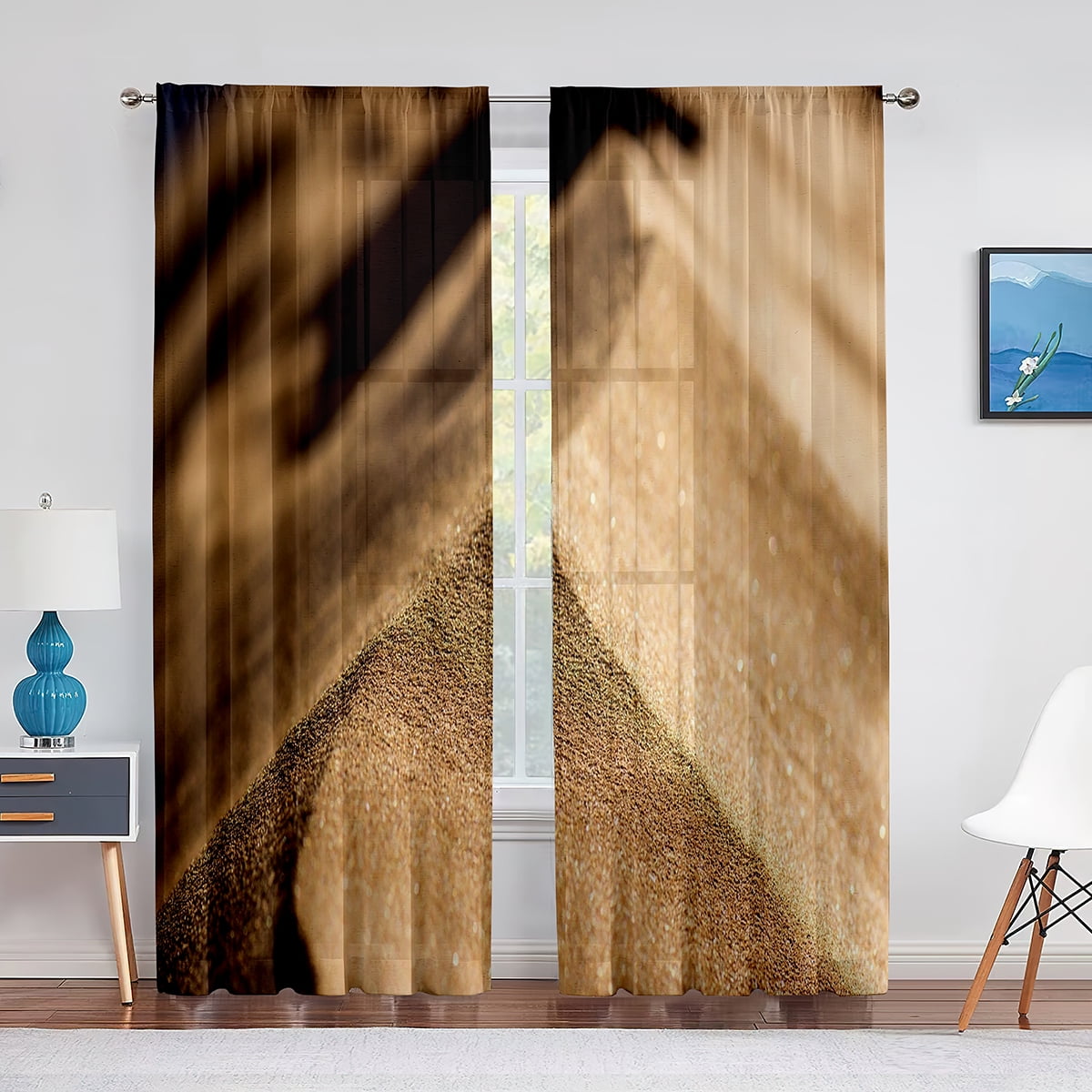 Desert Landscape Dramatic Sky Tulle Curtains for Living Room r Sheer ...