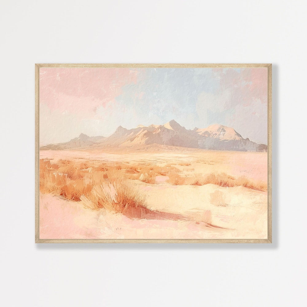 Desert Landscape Painting, Retro Muted Tone Country Wall Art ...