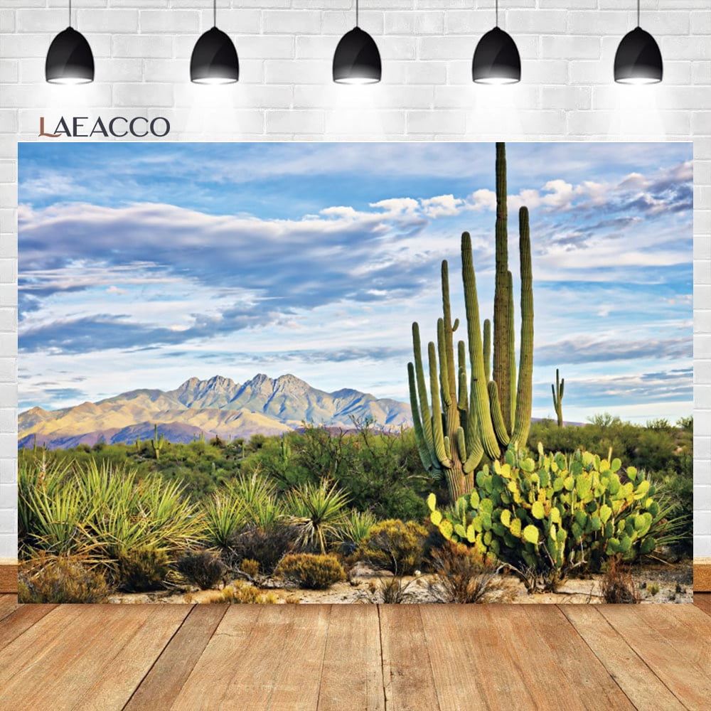 Desert Landscape Photography Backdrop Sand Dunes Sparse Green Shrub ...