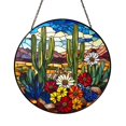 Desert Landscape Stained Glass Style Suncatcher – Decorative Window Art ...