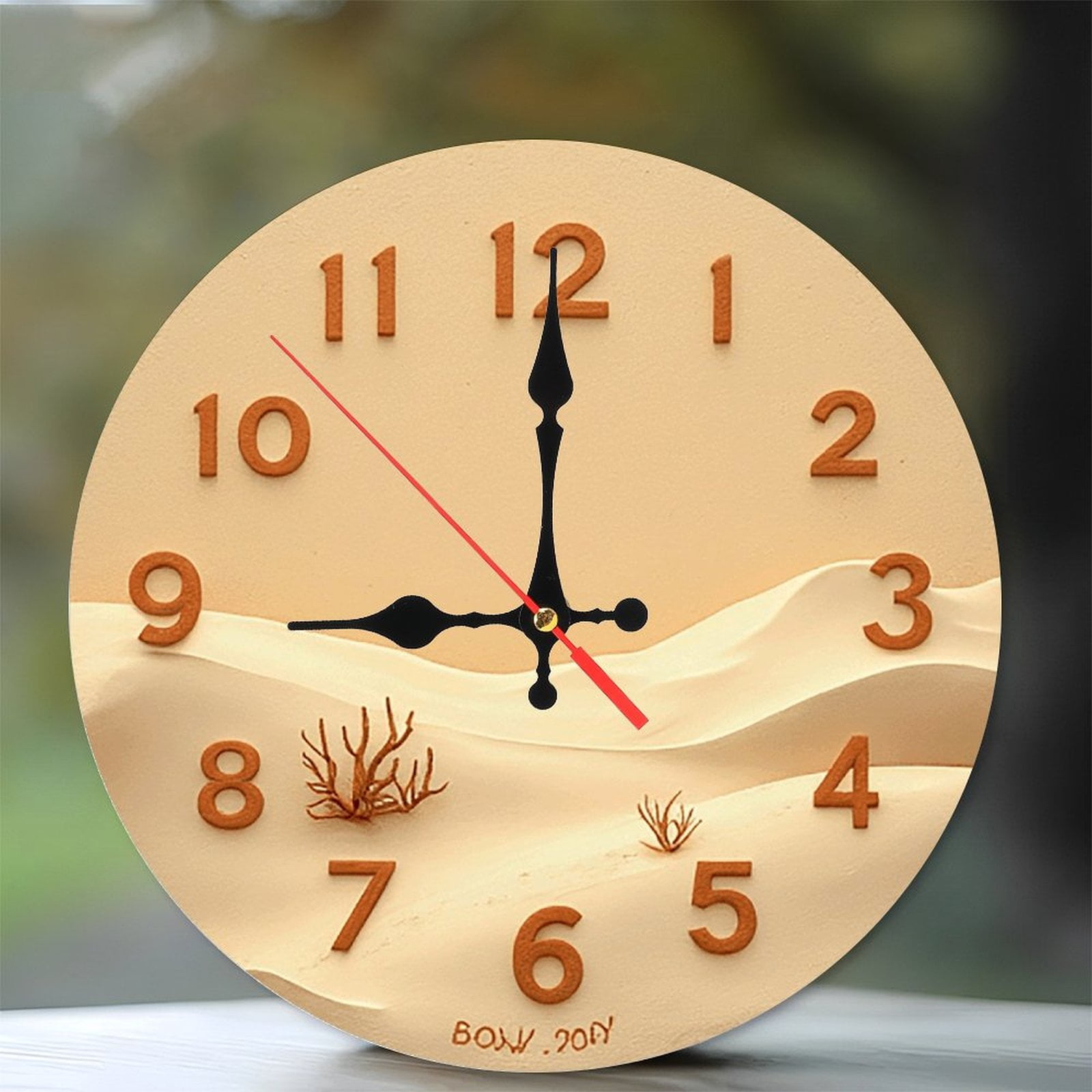 Desert Landscape Wall Clock Home Decor 10-Inch Silent Wooden Wall Clock ...