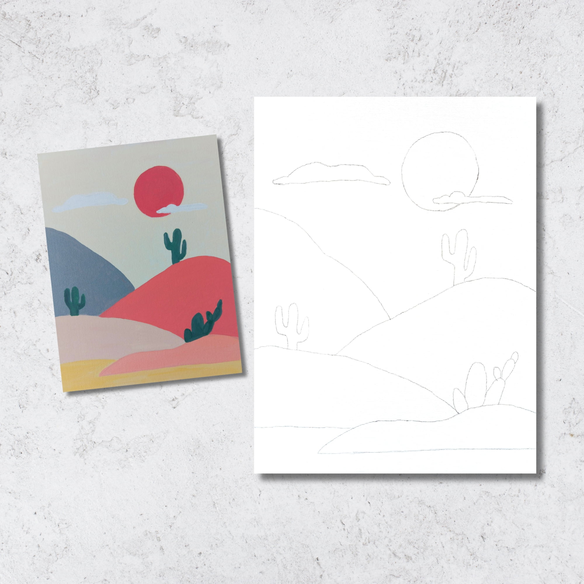 Desert Landscape painting kit on canvas - Walmart.com