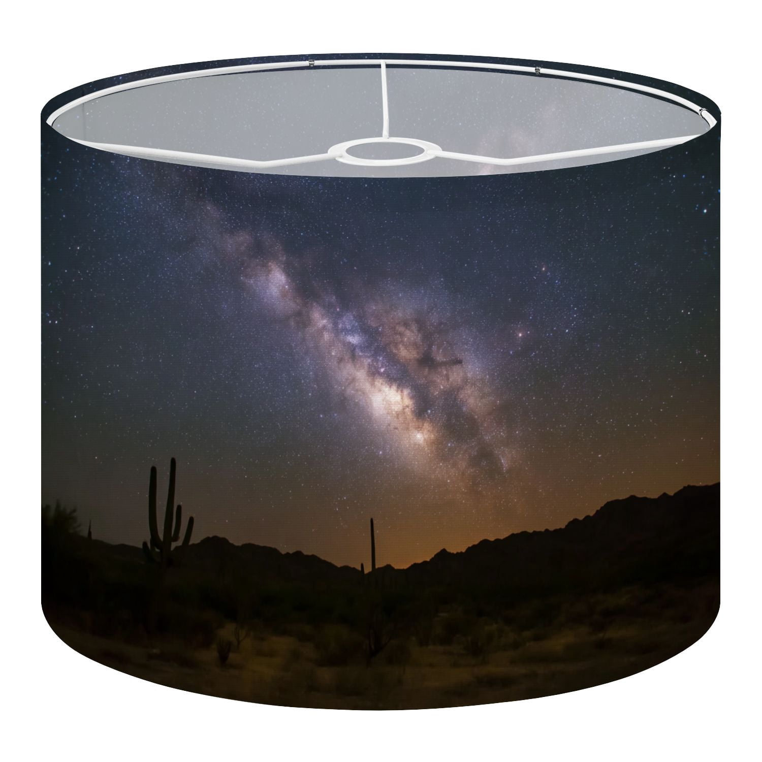 Desert Linen Drum Lampshades Milky Way starry night sky Arizona desert ...