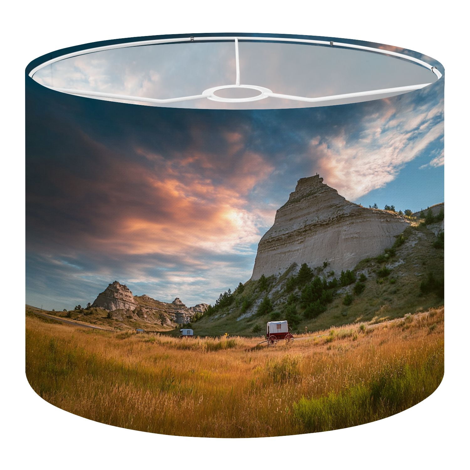 Desert Linen Drum Lampshades Sunset Scottsbluff National Monument ...