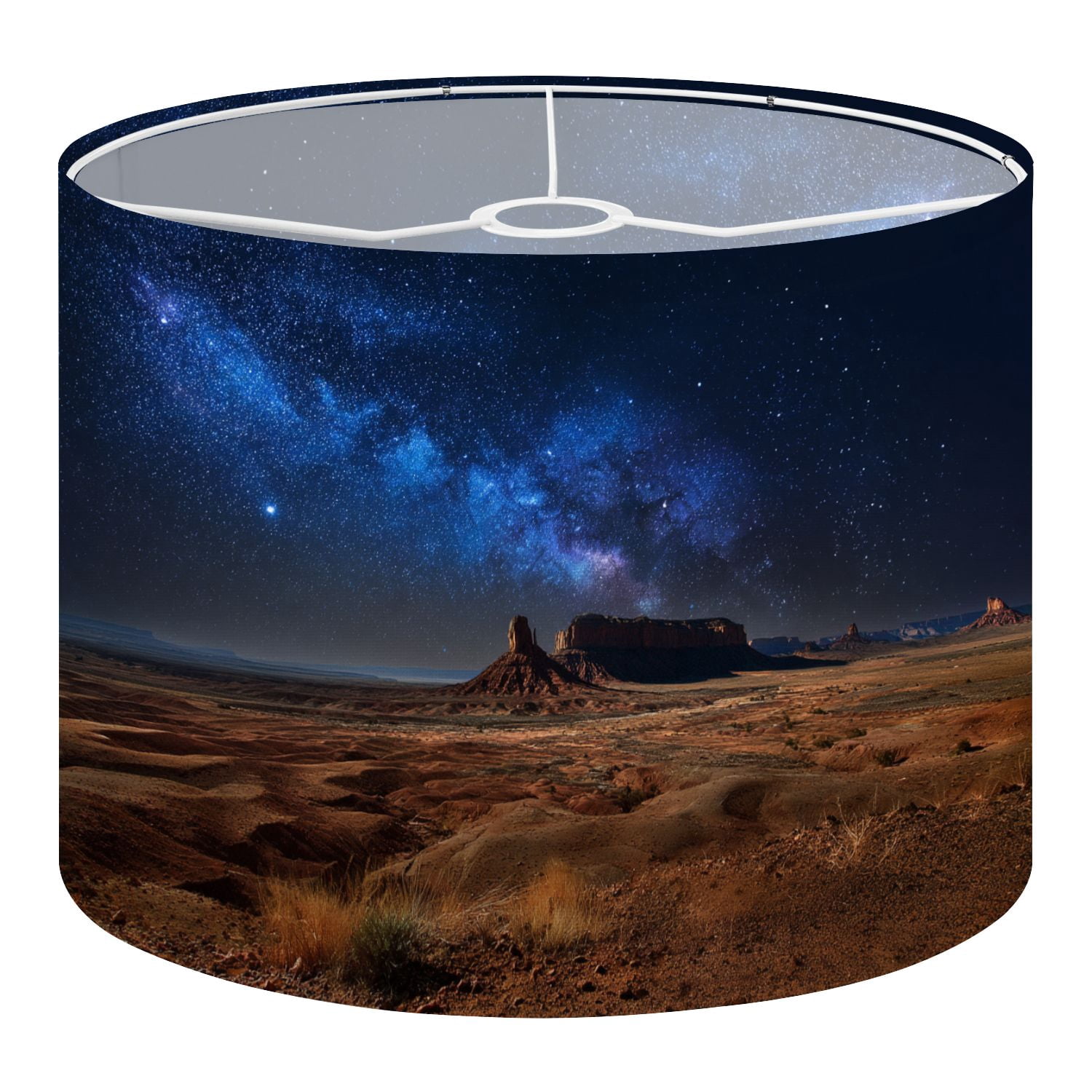 Desert Linen Drum Lampshades starry night sky monument valley 13"x13 ...