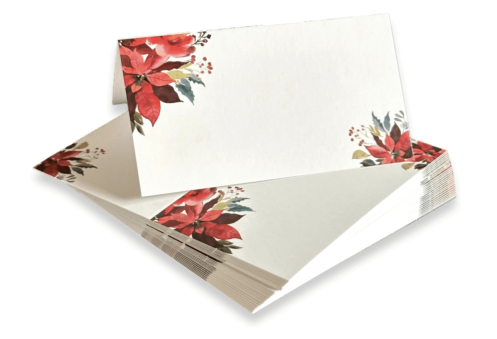Desert Mercantile Poinsettia Christmas Place Cards - 25 pack – Tented ...