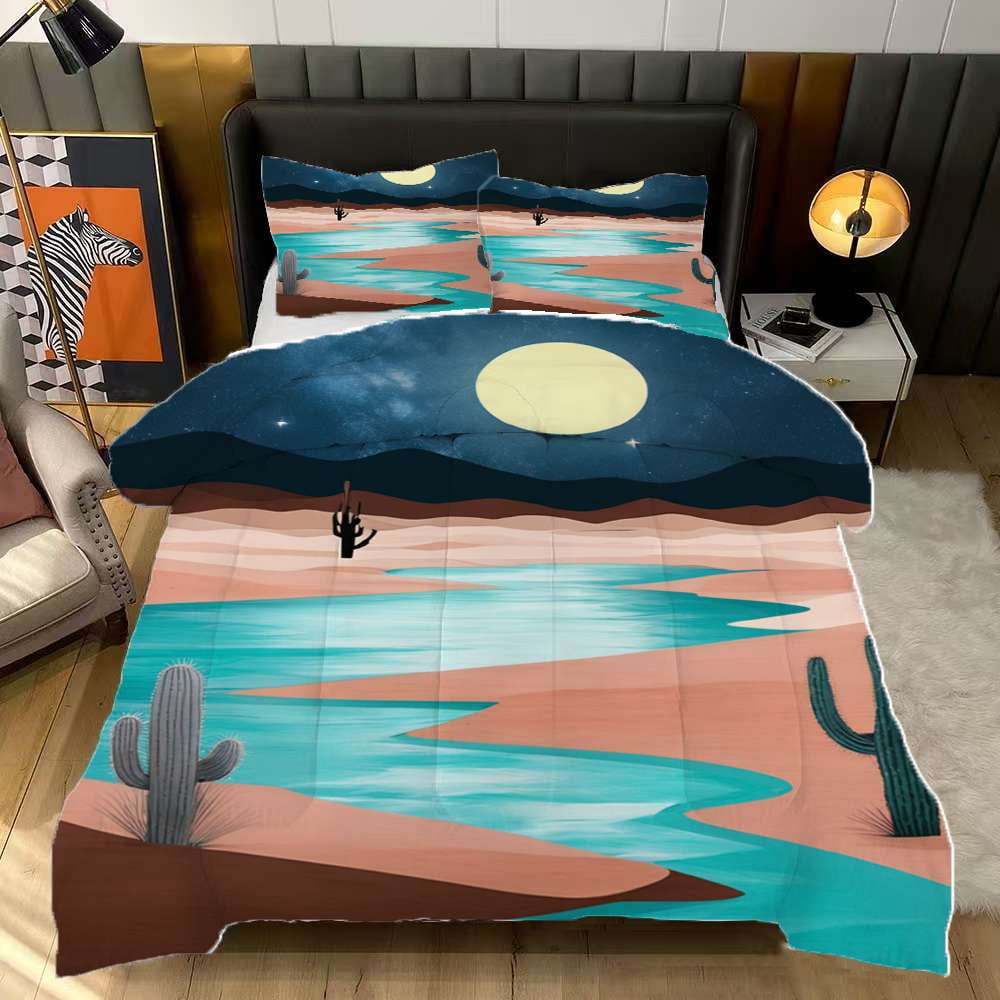 Desert Moon Night Comforter Set Twin Size Bedding Set For Travl Bedroom ...