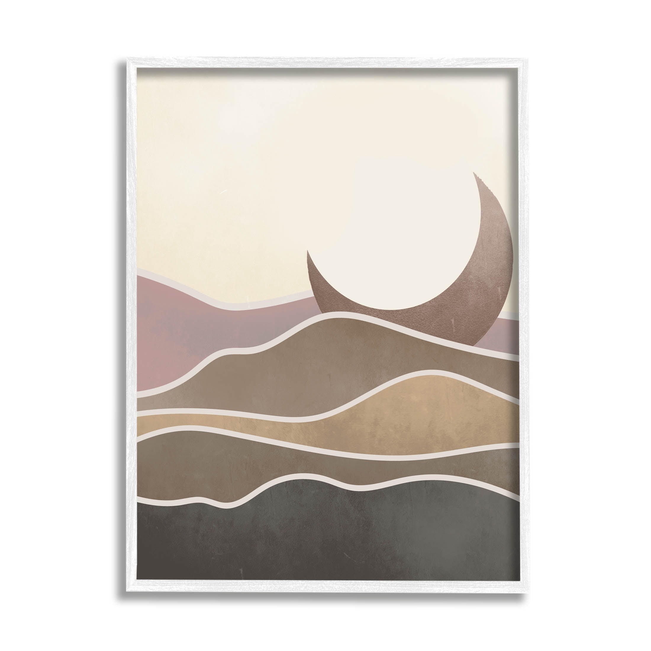 Stupell Industries Desert Moon Sand Dunes Landscape White Framed Wall ...