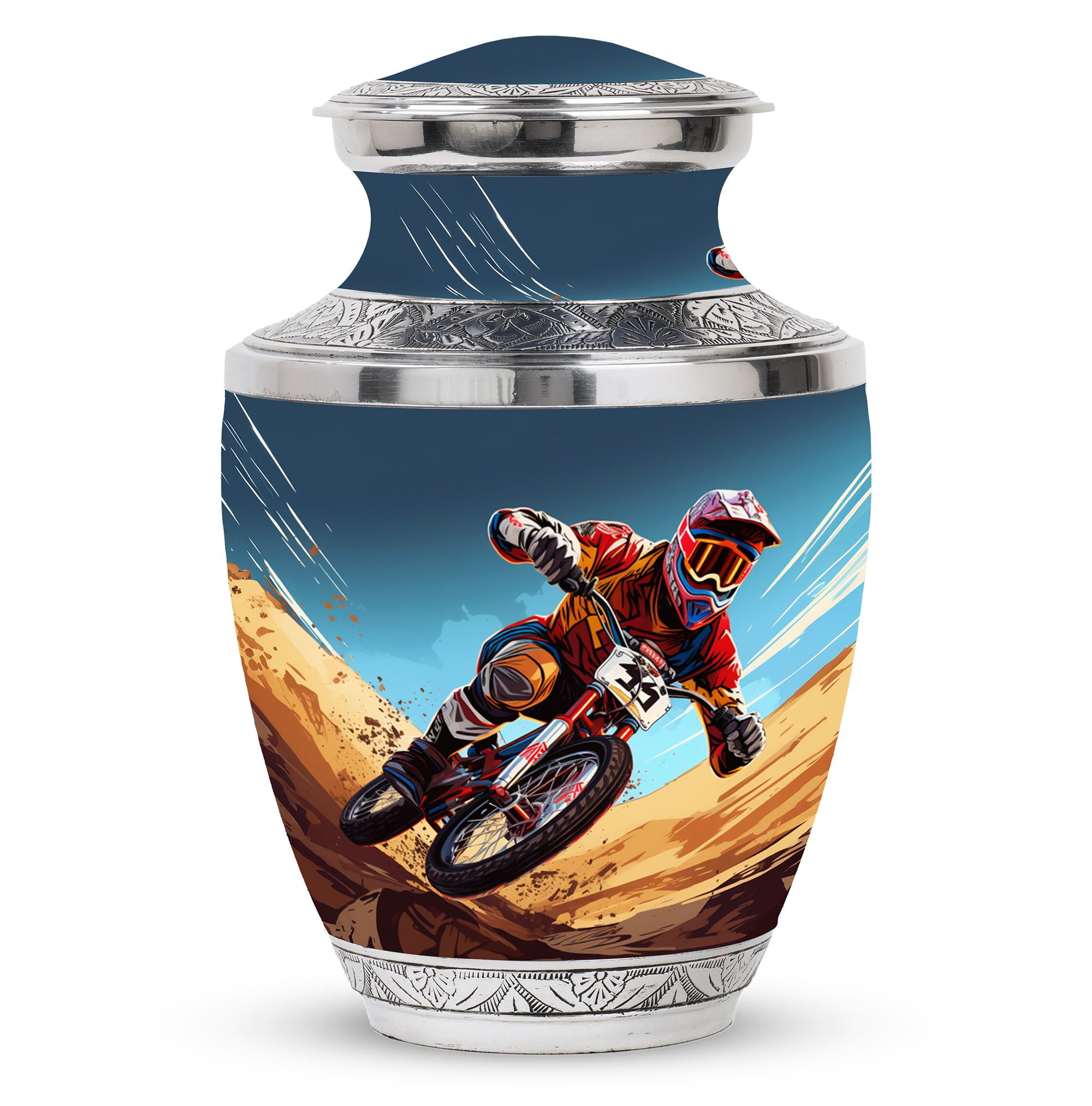 Desert Motocross Race Celestial Serenity Large Urn for Adult Male ...