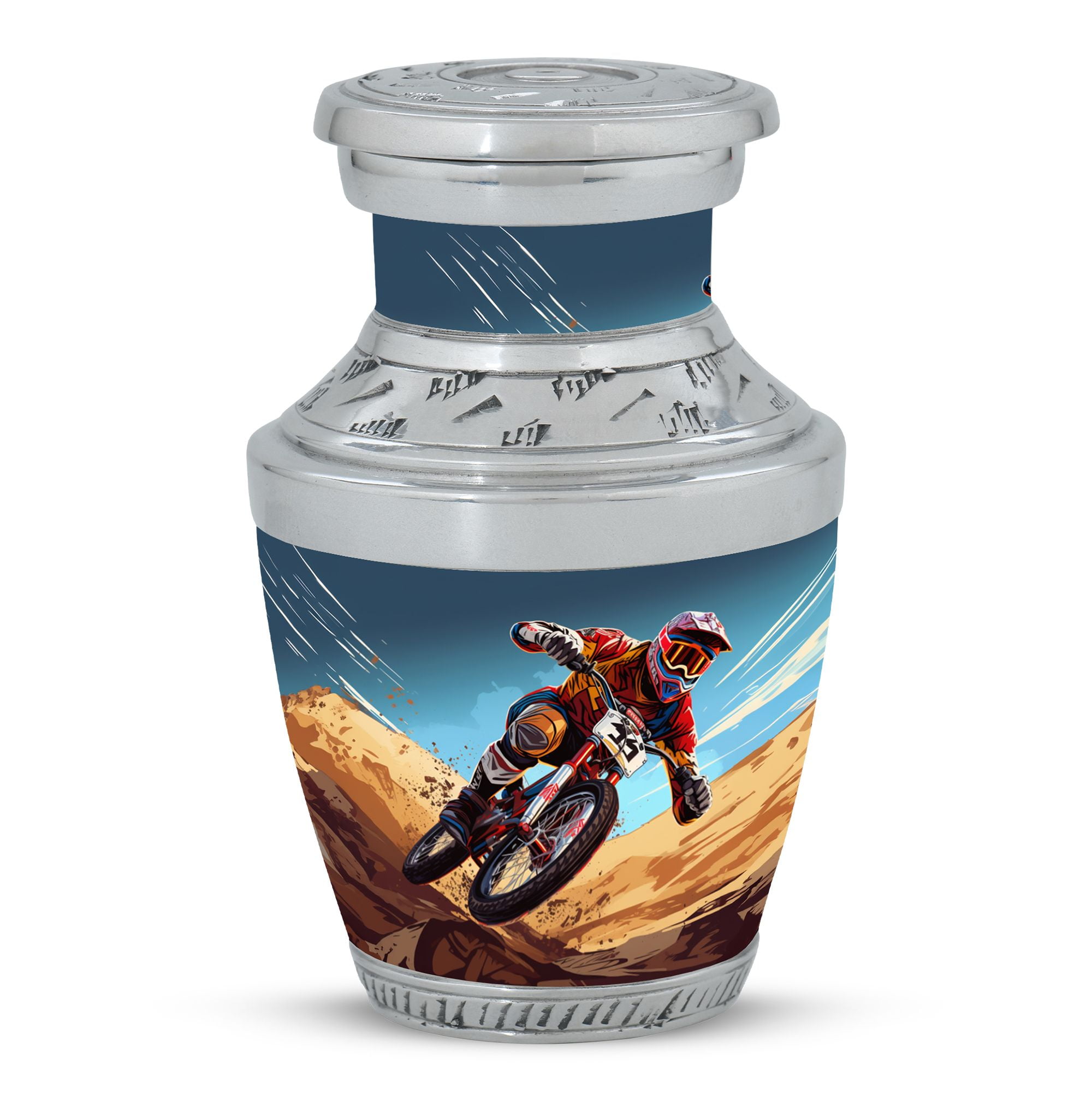 Desert Motocross Race Compact Decorative Keepsake Urn for Adults ...