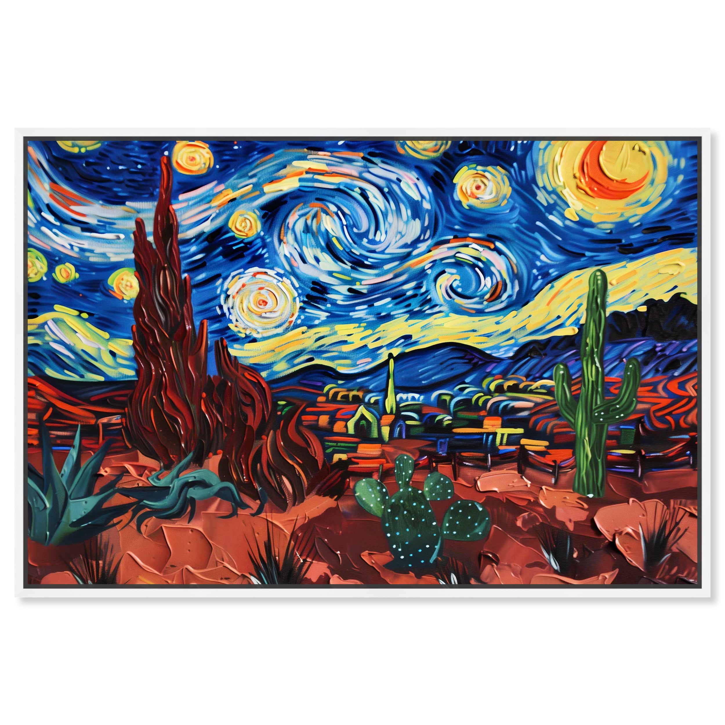 Desert Night Stars Impressionism Wall Art /Monet And Van Gogh Inspired ...