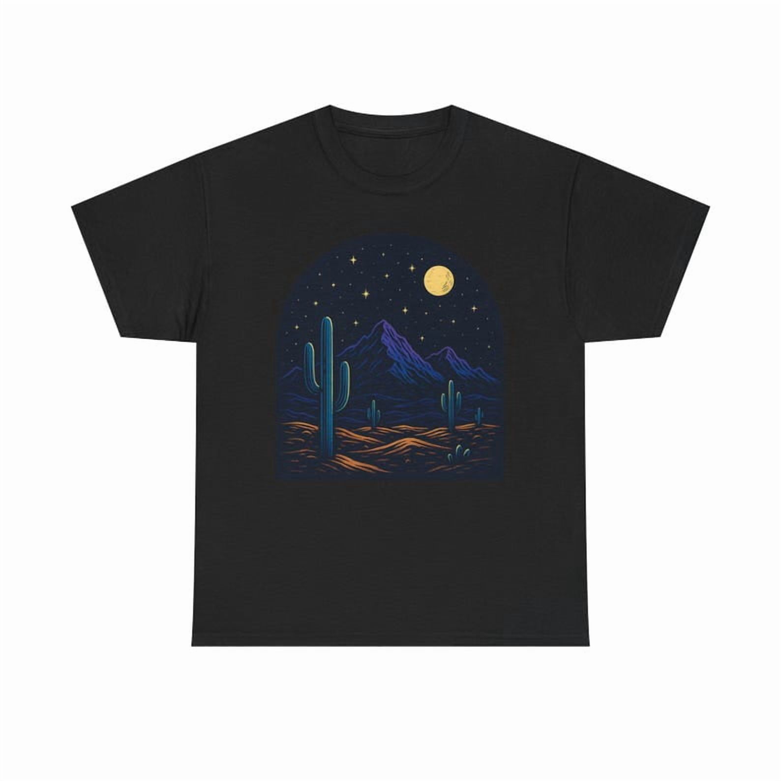 Desert Nightscape Tee, Unisex Graphic T-Shirt, Cactus Moon Shirt ...