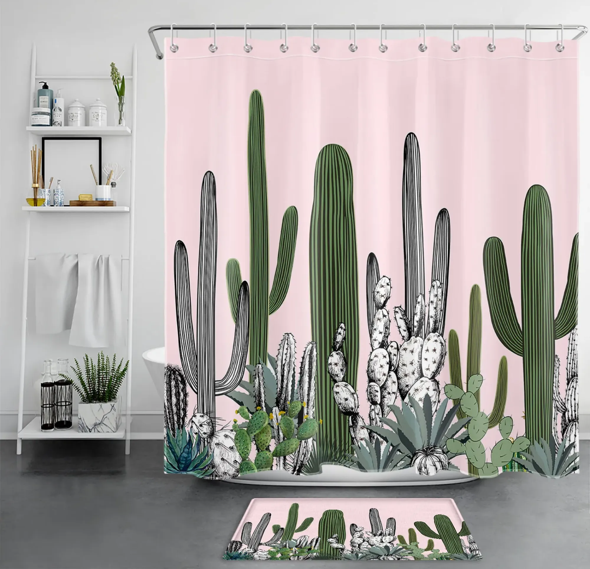 Desert Oasis Shower Curtain Bring The Beauty Of A Cactus Garden