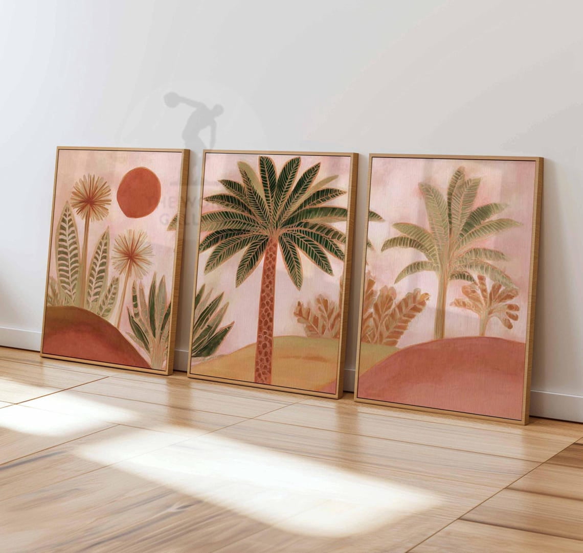 Desert Palm Boho Cactus Terracotta Landscape Warm Earth Tone Botanical ...