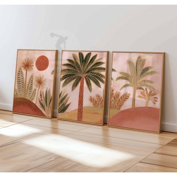 Desert Palm Boho Cactus Terracotta Landscape Warm Earth Tone Botanical ...