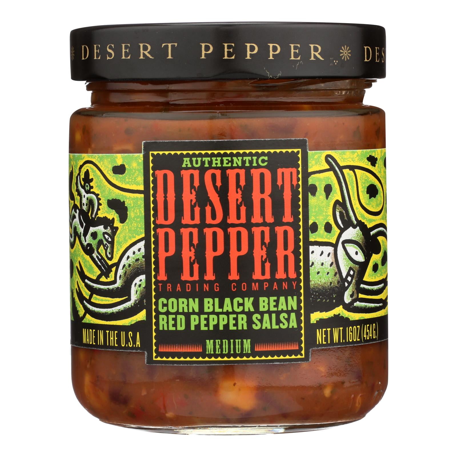 Desert Pepper Trading 16 Oz Jar of Medium Corn Black Bean Red Pepper ...