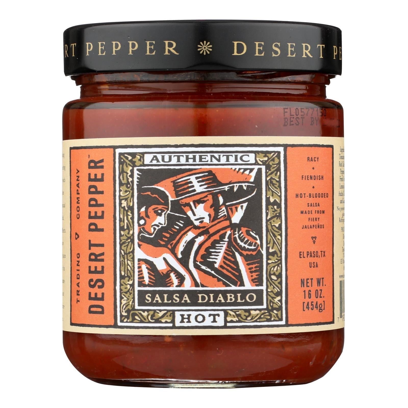 Desert Pepper Trading - Hot Diablo Salsa - Case of 6 - 16 oz. - Walmart.com