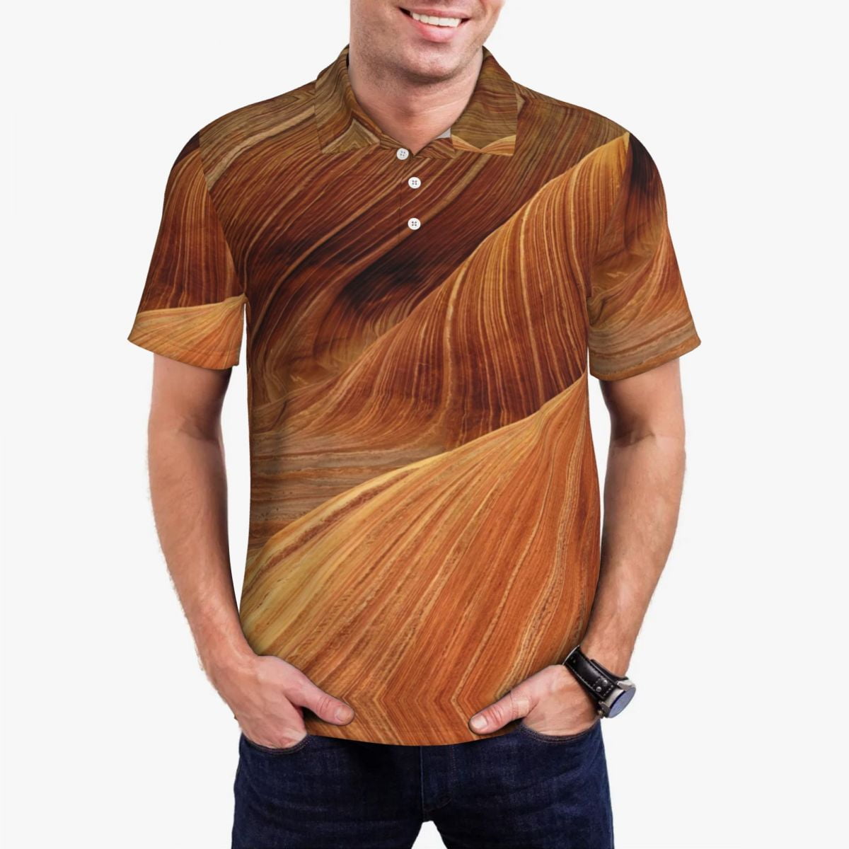 Desert Print Polo Shirt Man Maynard Dixon Casual Shirt Summer Funny ...
