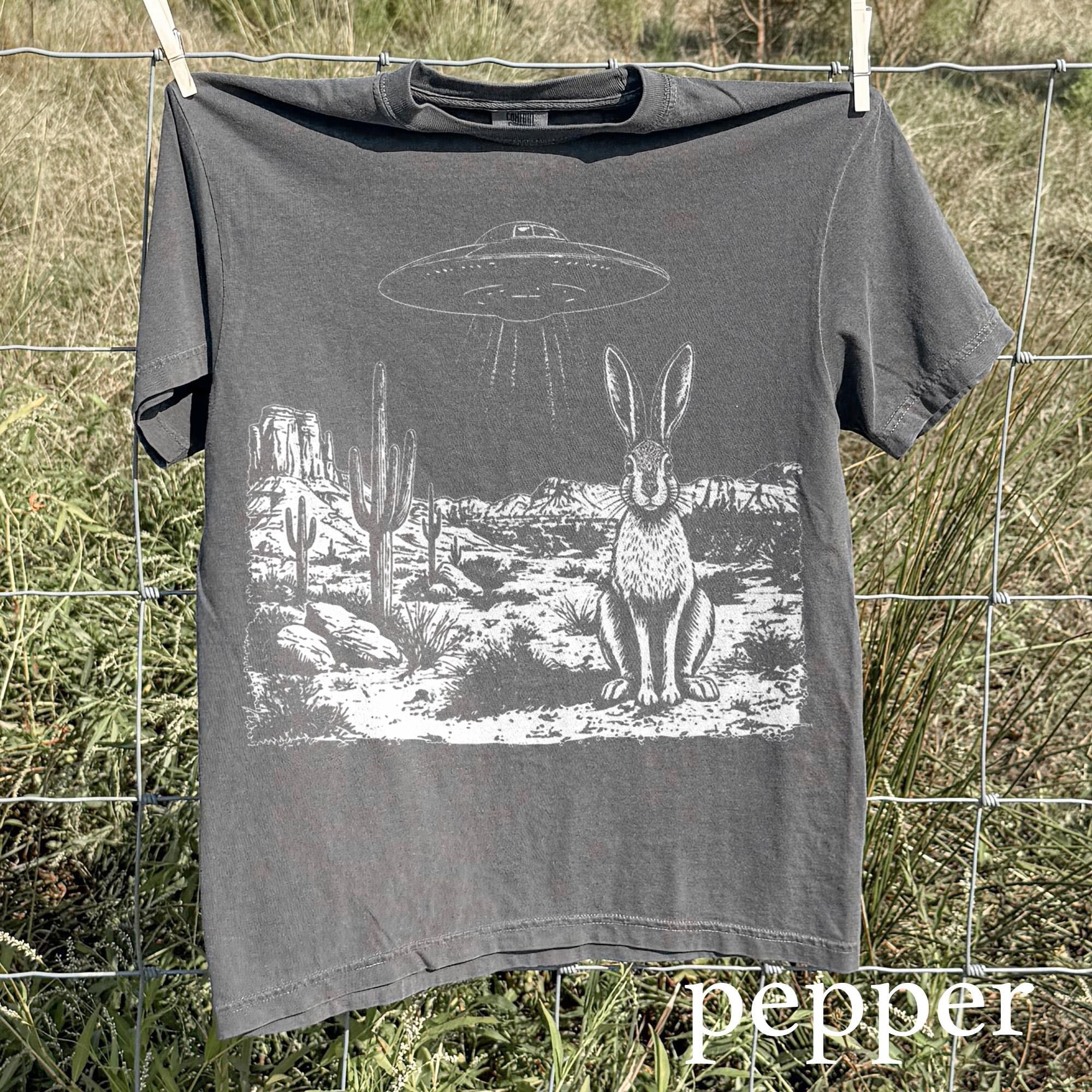 Desert Rabbit UFO Graphic Shirt Retro 90s Wildlife Illustration Weird ...