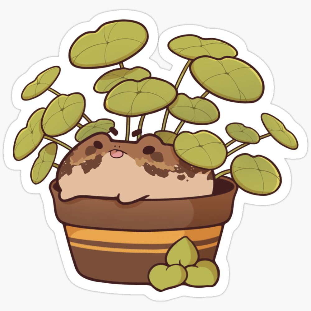 Desert Rain Frog In Pancake Plant Sticker Phone Decal Water Bottle ...