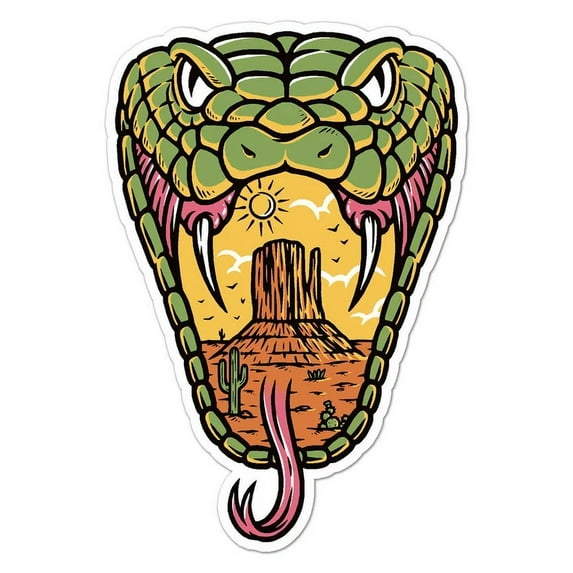 Desert Rattlesnake Sticker Indoor Outdoor Phone Decal Water Bottle ...