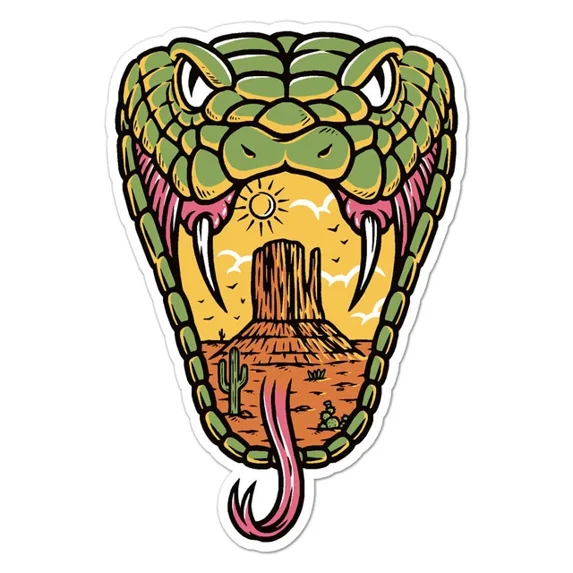 Desert Rattlesnake Sticker Indoor Outdoor Phone Decal Water Bottle ...