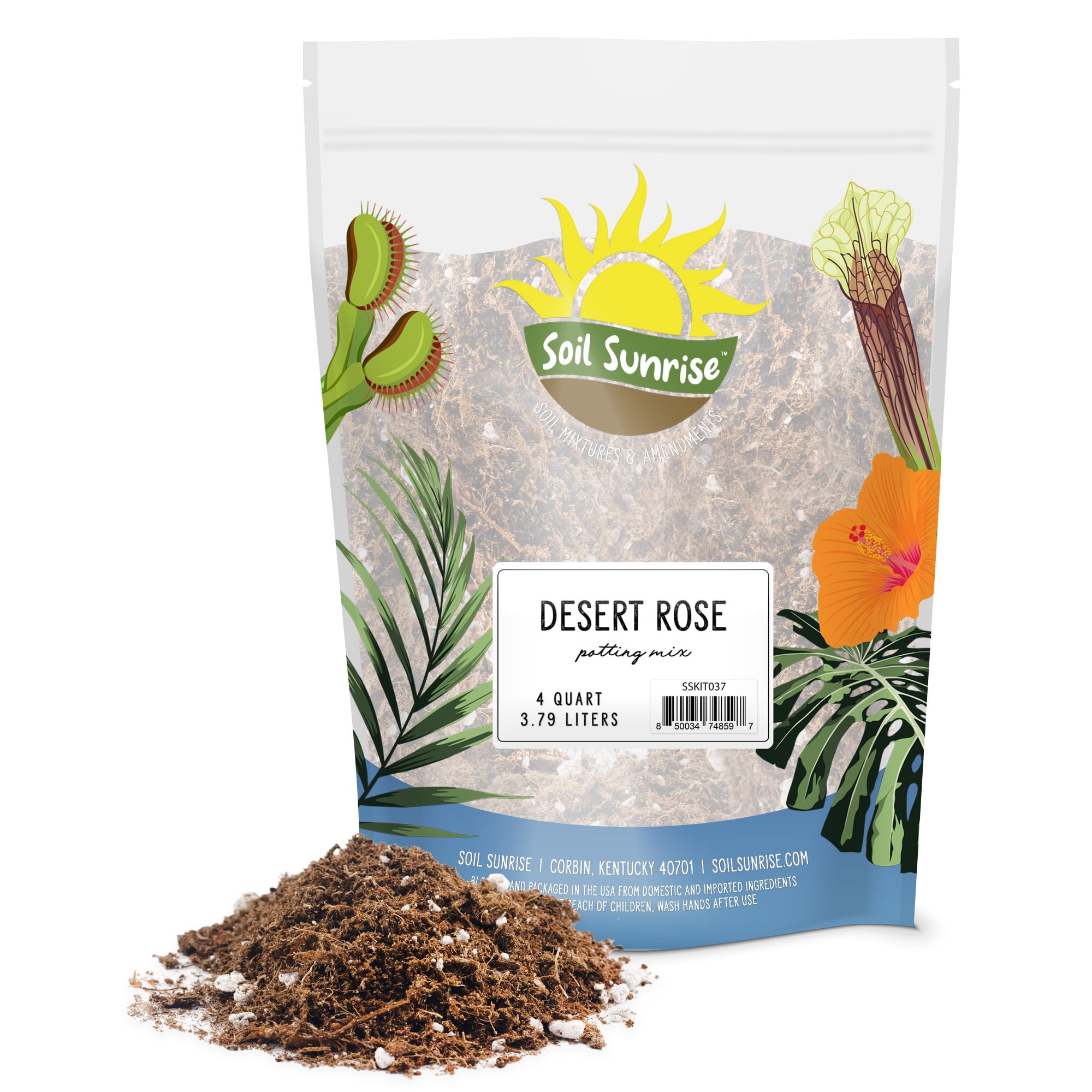 Desert Rose Potting Soil Mix (4 Quarts), Repot, Sprout and Grow Potted ...