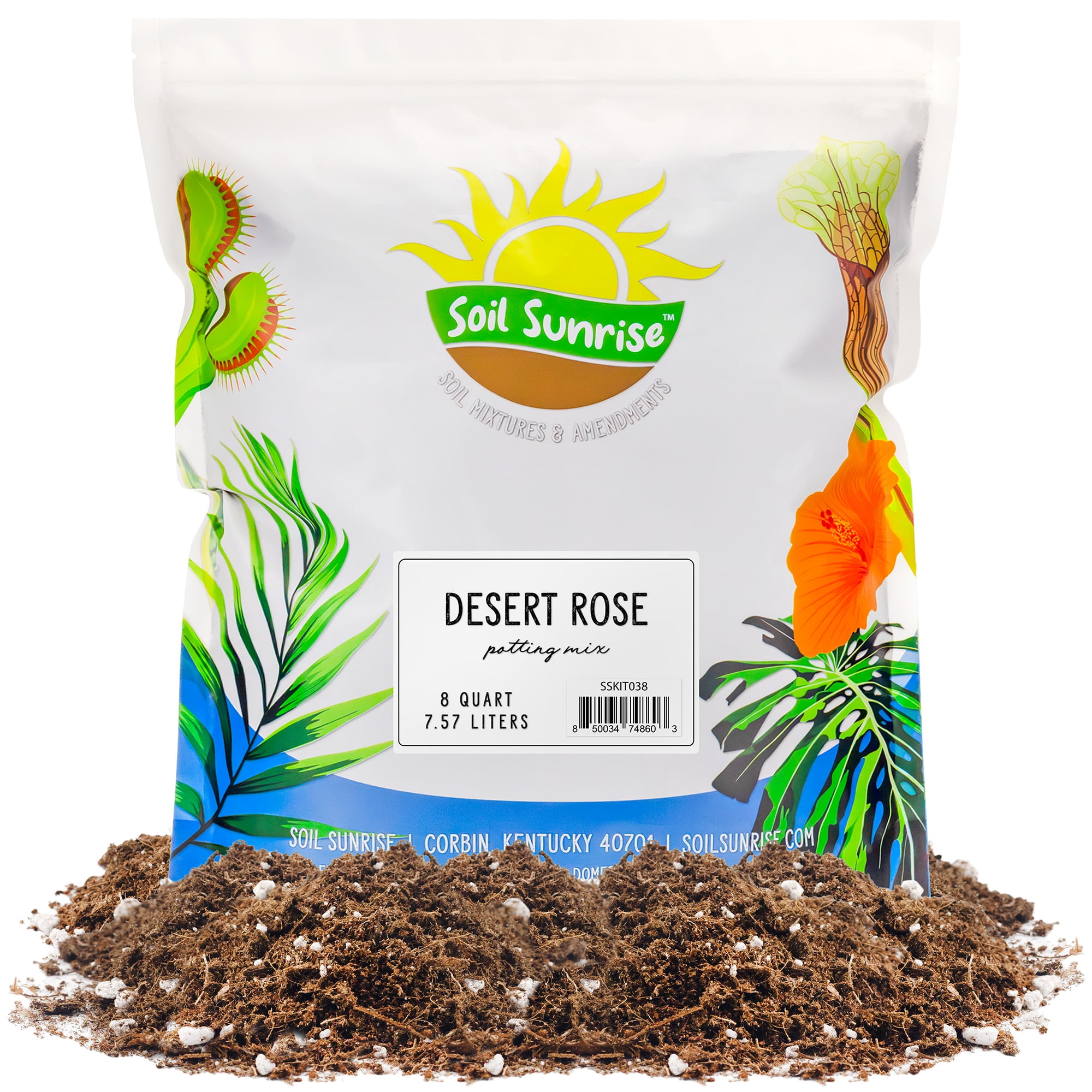 Soil Sunrise Desert Rose Houseplant Potting Soil Mix (8 Quarts), Hand ...