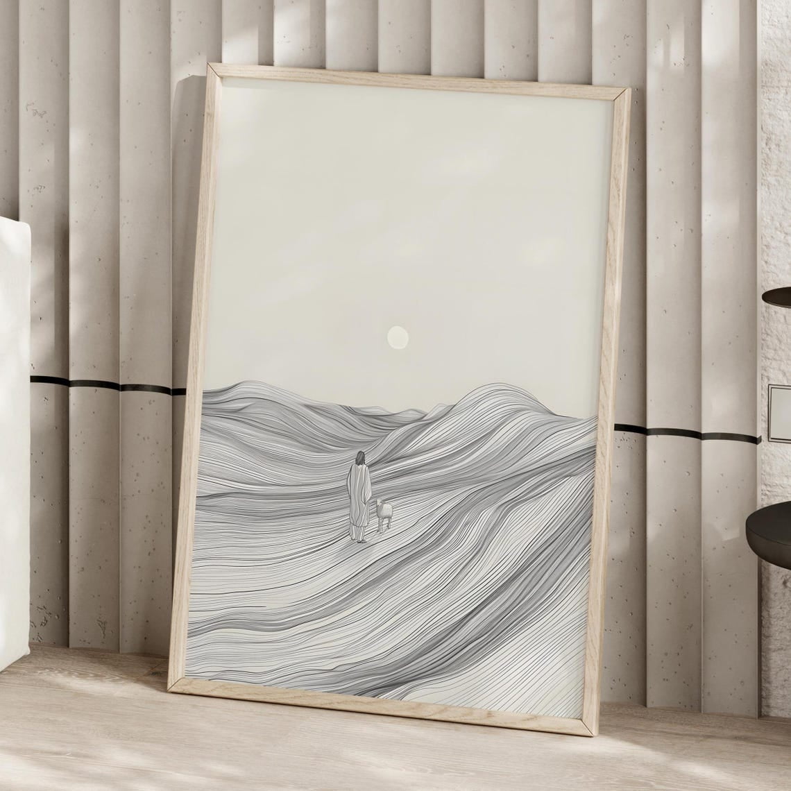 Desert Shepherd Line Art Wall Art, Minimal Faith Inspired Decor ...