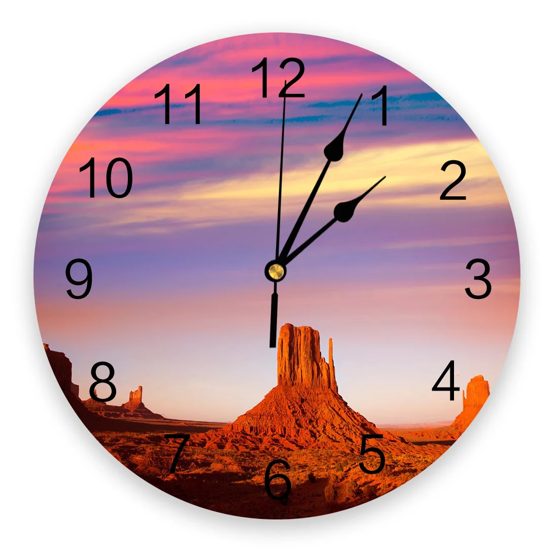 Desert Sky Sunset Building Sand Wall Clocks Silent Home Cafe Office ...