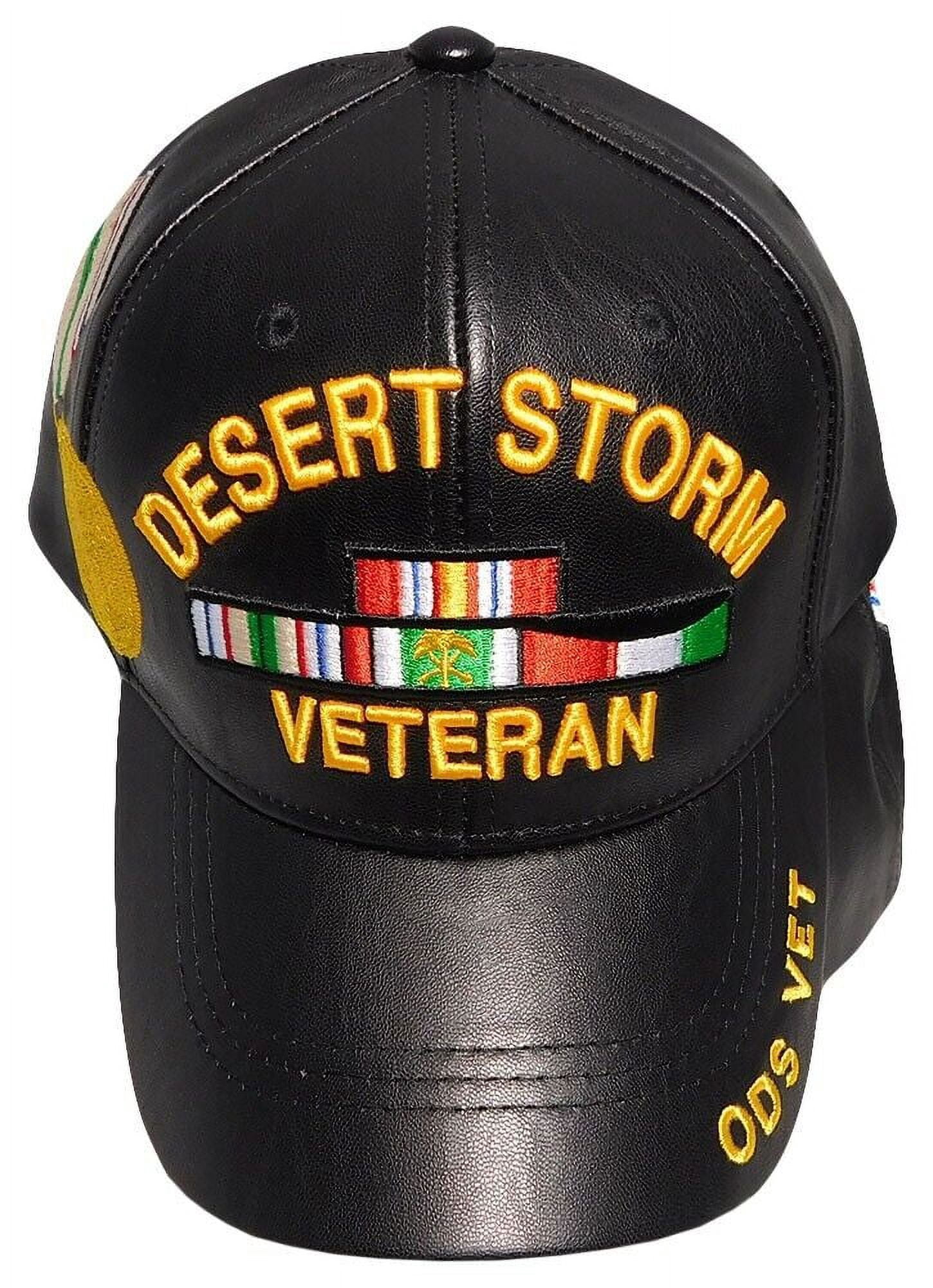 Desert Storm Veteran With Medal On Side Black Adjustable Embroidered ...