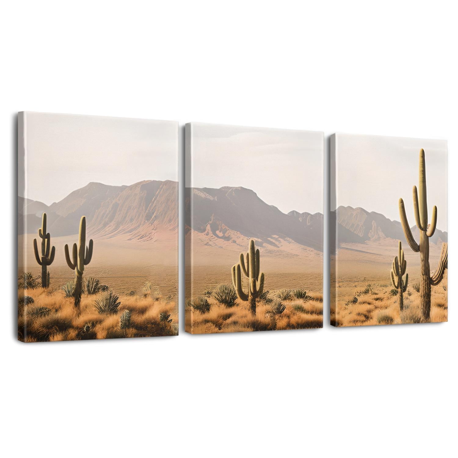 Desert Succulent Botanical Southwestern Cactus Wall Art Modern Bathroom ...