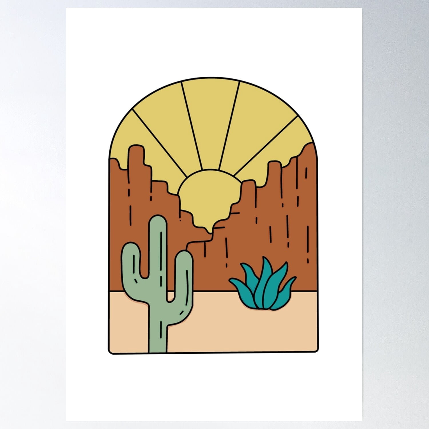 Desert Summer Poster Wall Art Modern Wall Decor Art Home Decor Vintage ...