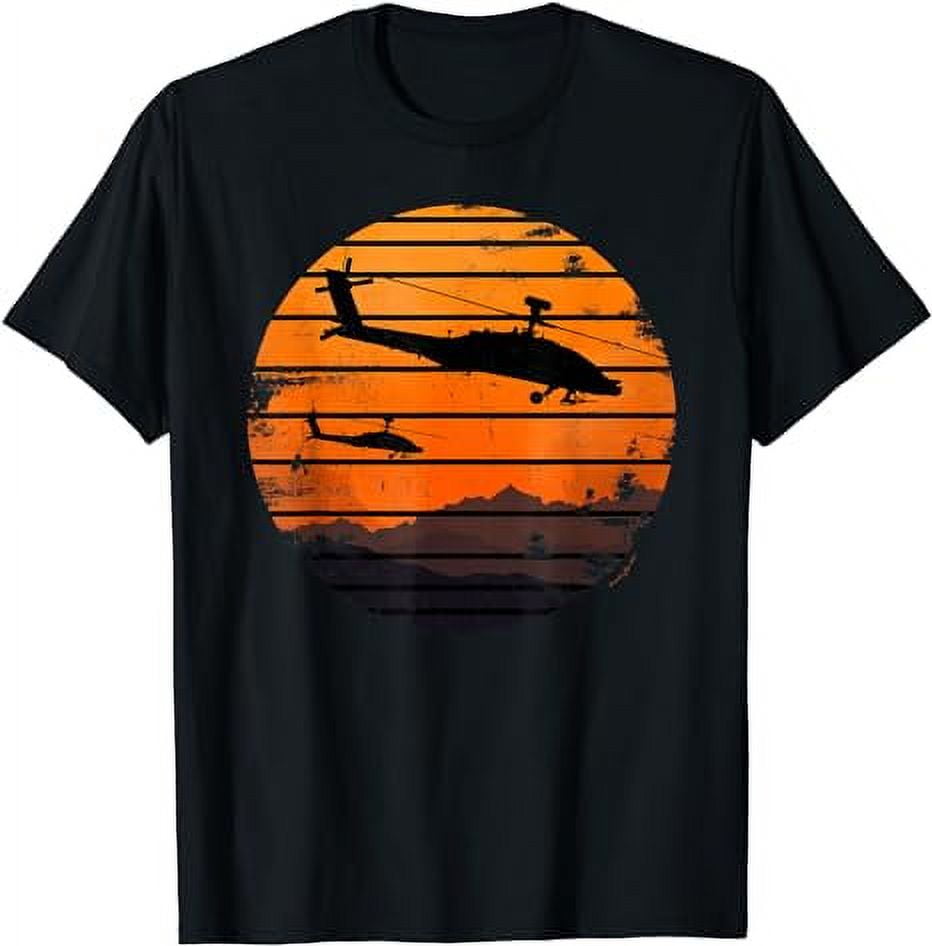 Desert Sunrise AH-64 Apache Attack Helicopter Vintage T-Shirt - Walmart.com