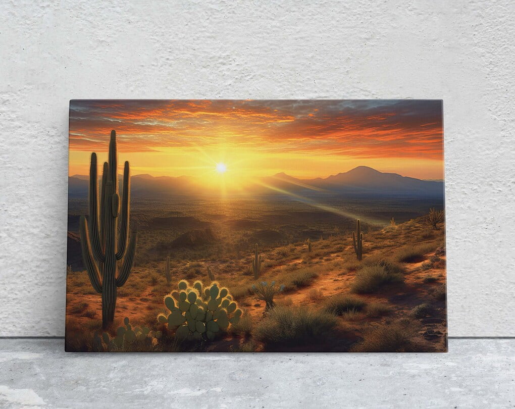 Desert Sunrise On , Subdued Desert, Landscape Realistic, Realism ...