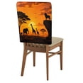 Desert Sunset Chair Back Covers Set of 8, Lion Elephant Tree Giraffe ...