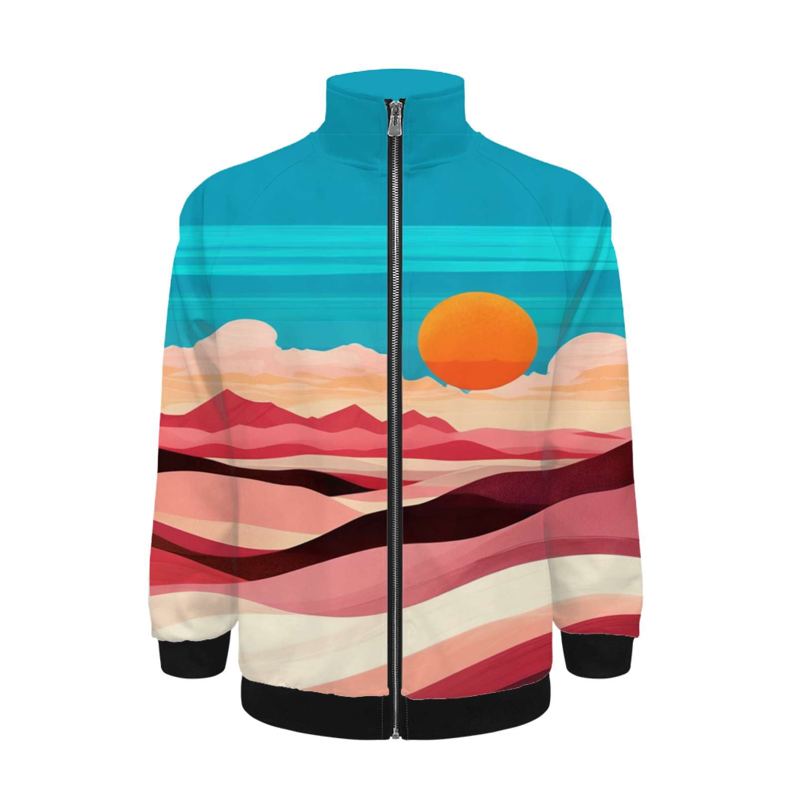 Desert Sunset Layers Jacket Men's Street Cool Long Sleeves Coat ...