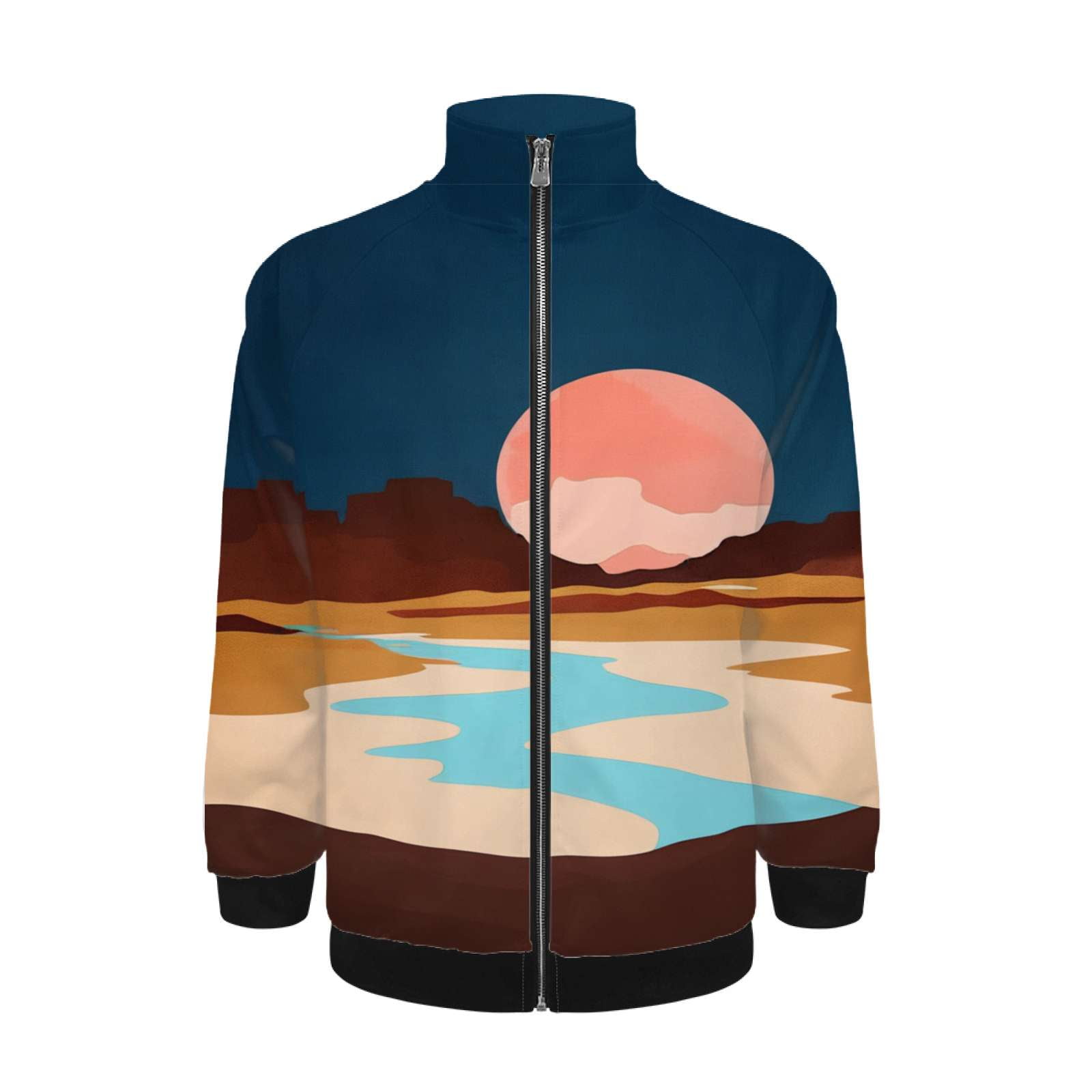 Desert Sunset Reflections Jacket Men's Street Cool Long Sleeves Coat ...
