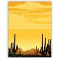 Desert Sunset Saguaro Cactus Stationery - Desert Letterhead -8.5 x 11 ...