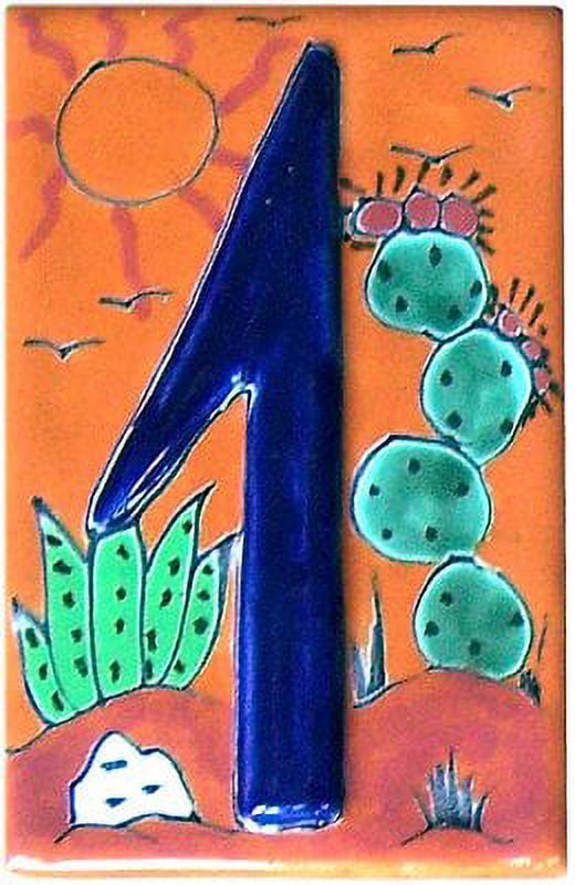 Southwestern Ceramic Tile House Numbers