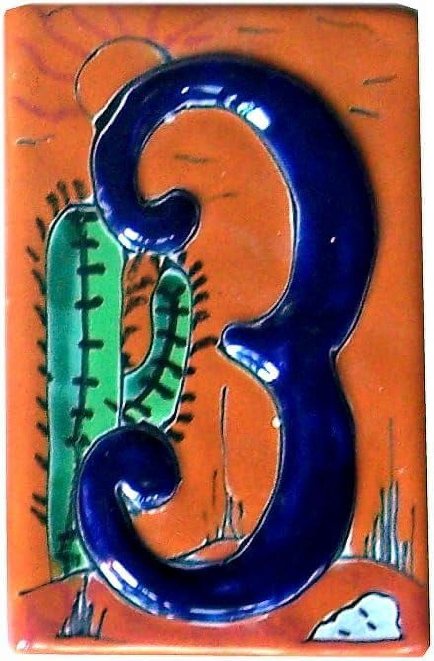 Desert Talavera Ceramic House Number Three - Walmart.com
