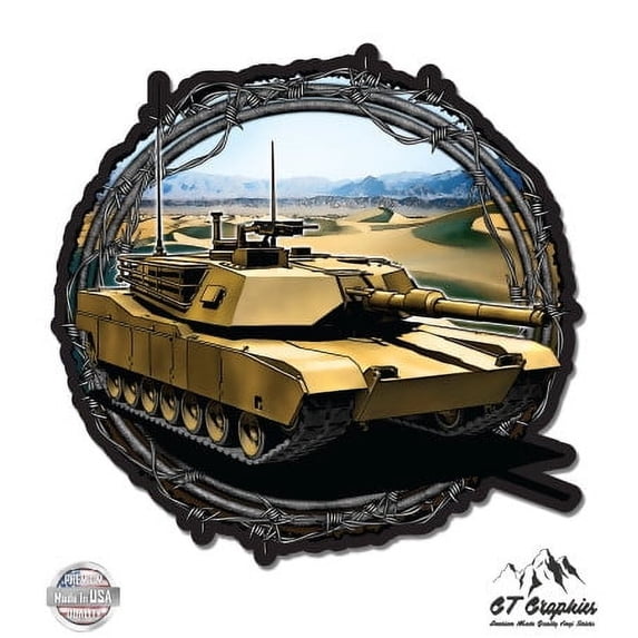 Desert Tank Military Veteran - 8" Vinyl Sticker - For Car Laptop I-Pad ...