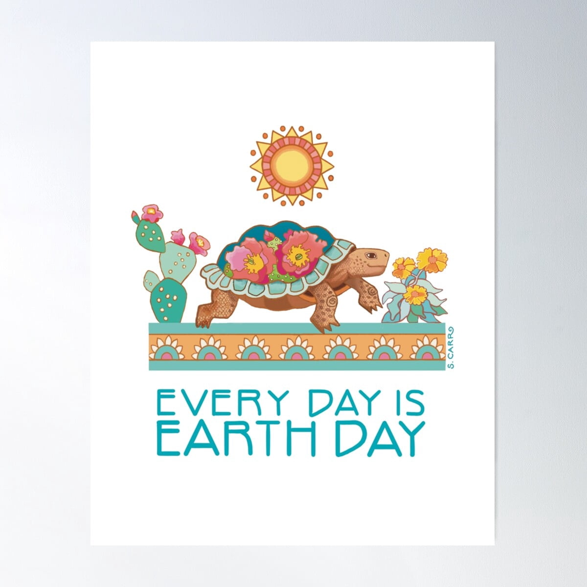 Desert Tortoise Earth Day Poster Wall Art, Modern Wall Decor For Living ...