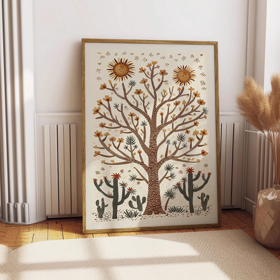 Desert Tree Wall Folk Botanical Illustration Southwestern Sun Art ...