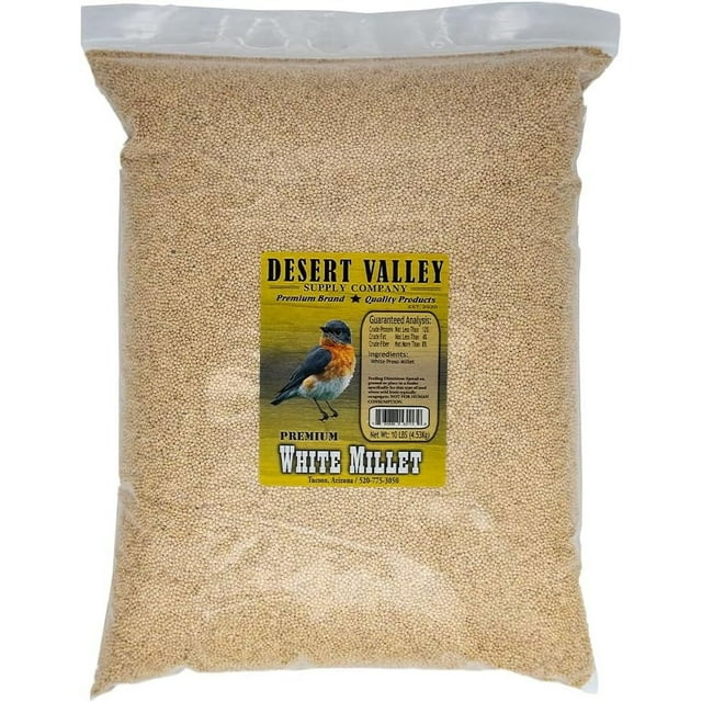Desert Valley White Millet Seed, All Natural, Non-GMO Premium Wild Bird ...