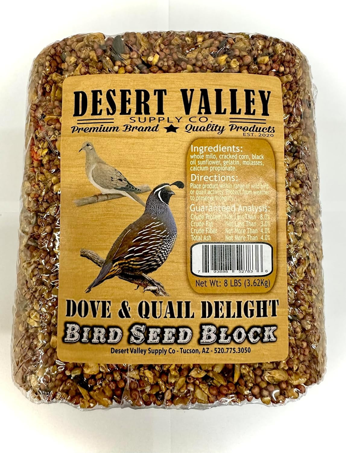 Desert Valley Wild Bird Seed Block Dove & Quail Delight (8-Pounds ...